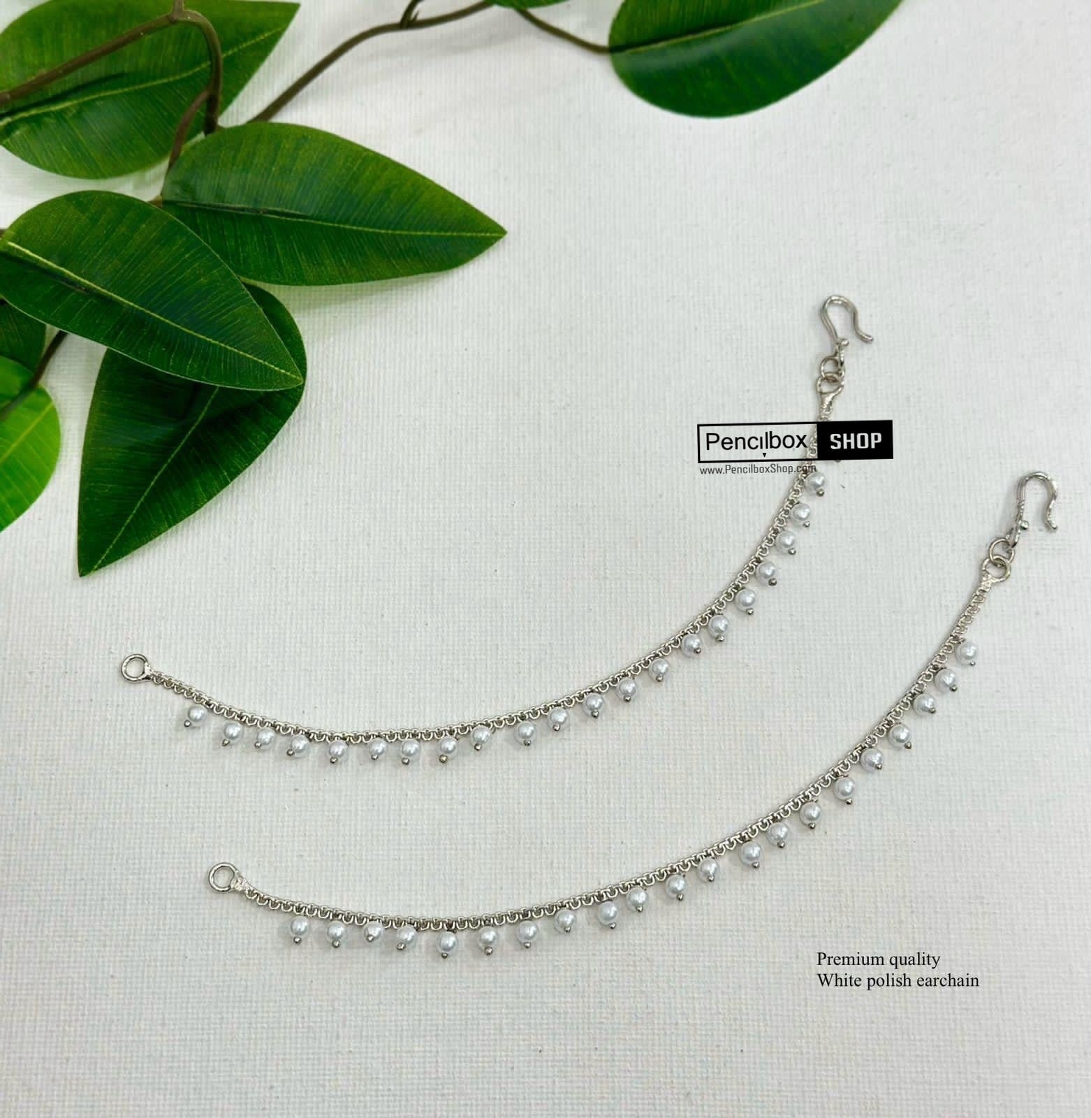 Simple Silver Pearl ear chain – PencilboxShopUSA