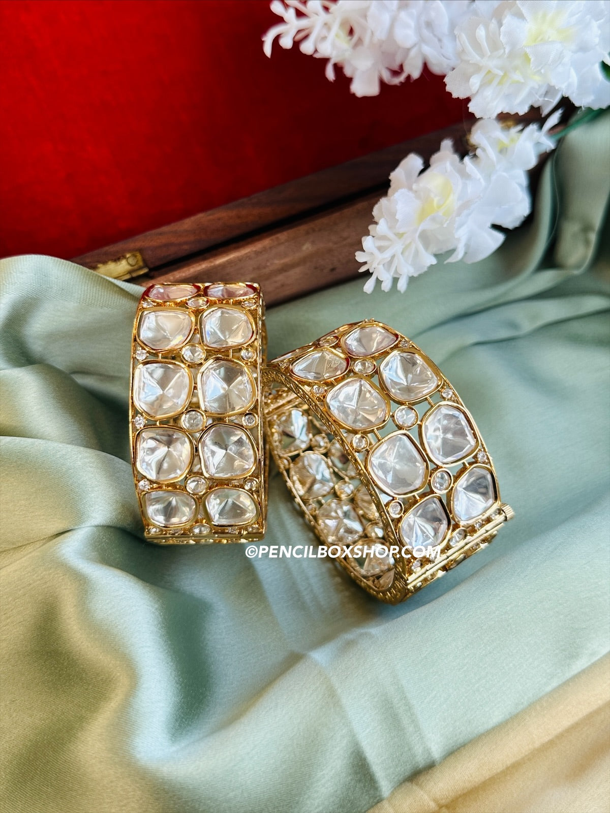 22k gold plated Tayani Big Uncut Openable Bangle set – PencilboxShopUSA