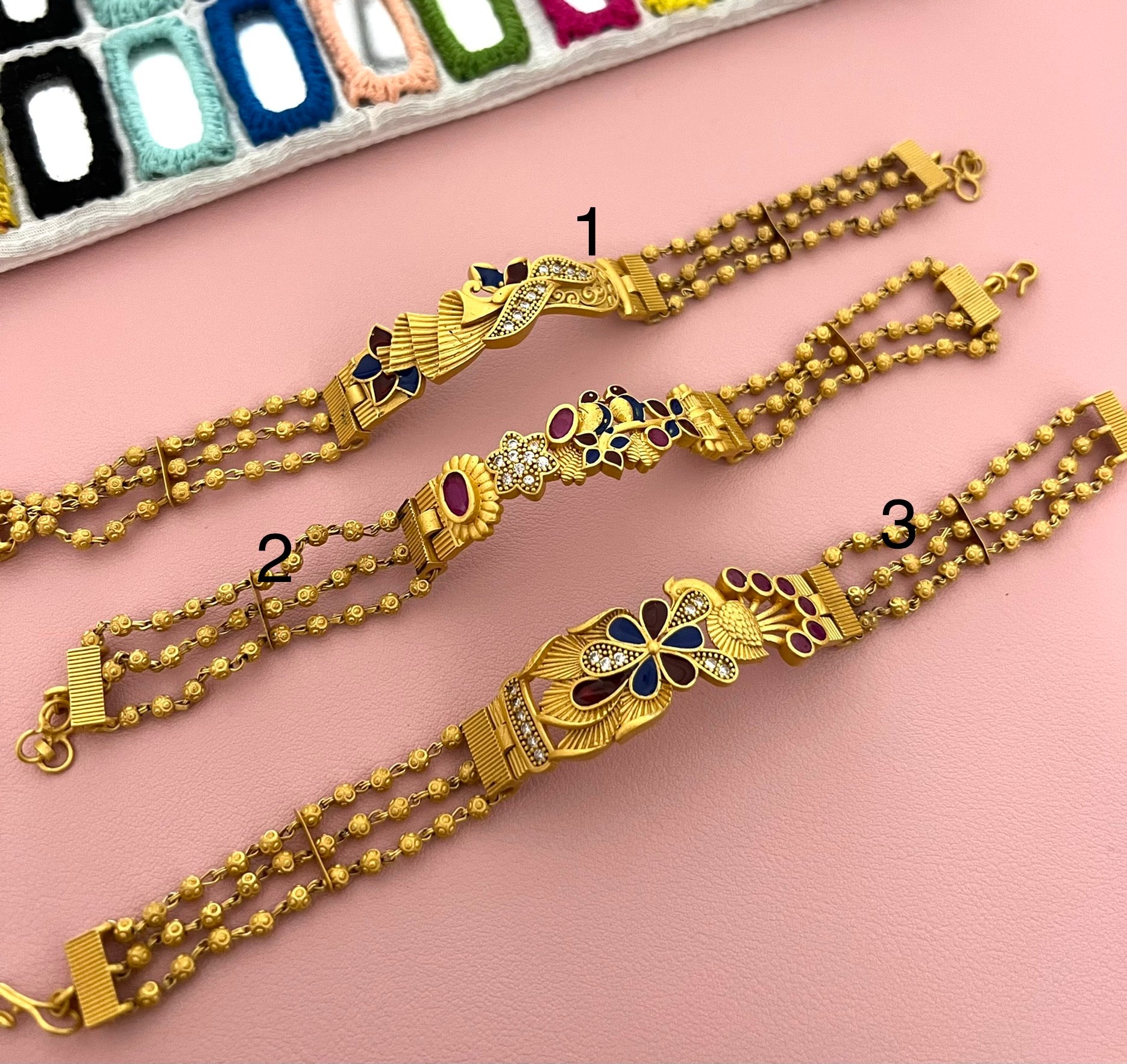 Golden Matte Finish Multicolor Bracelets for women – PencilboxShopUSA
